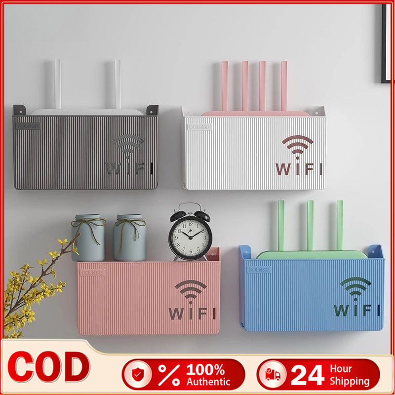 Wifi Shelf Set-top Box Rack TV Router Bracket Storage Box Wall Hanging ...