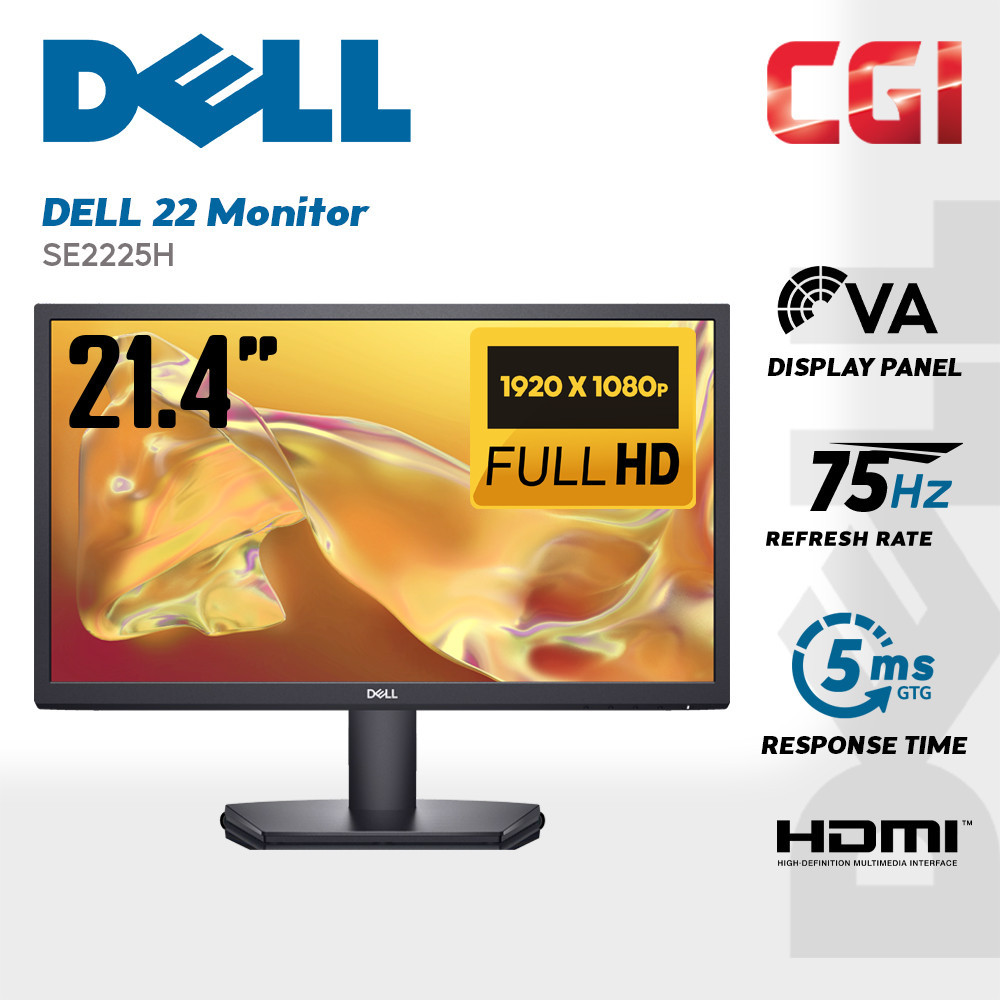 Dell 21.4" SE2225H VA FHD 75Hz 5ms Widescreen LED Monitor | Shopee Malaysia