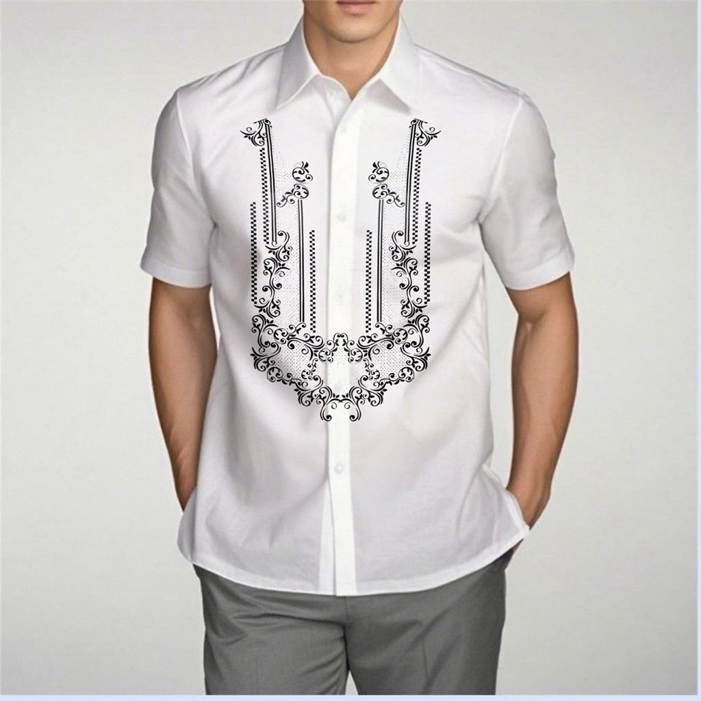 2025 NEW MALL QUALITY POLO BARONG FOR OFFICE UNIFORM Stand Collar Short ...