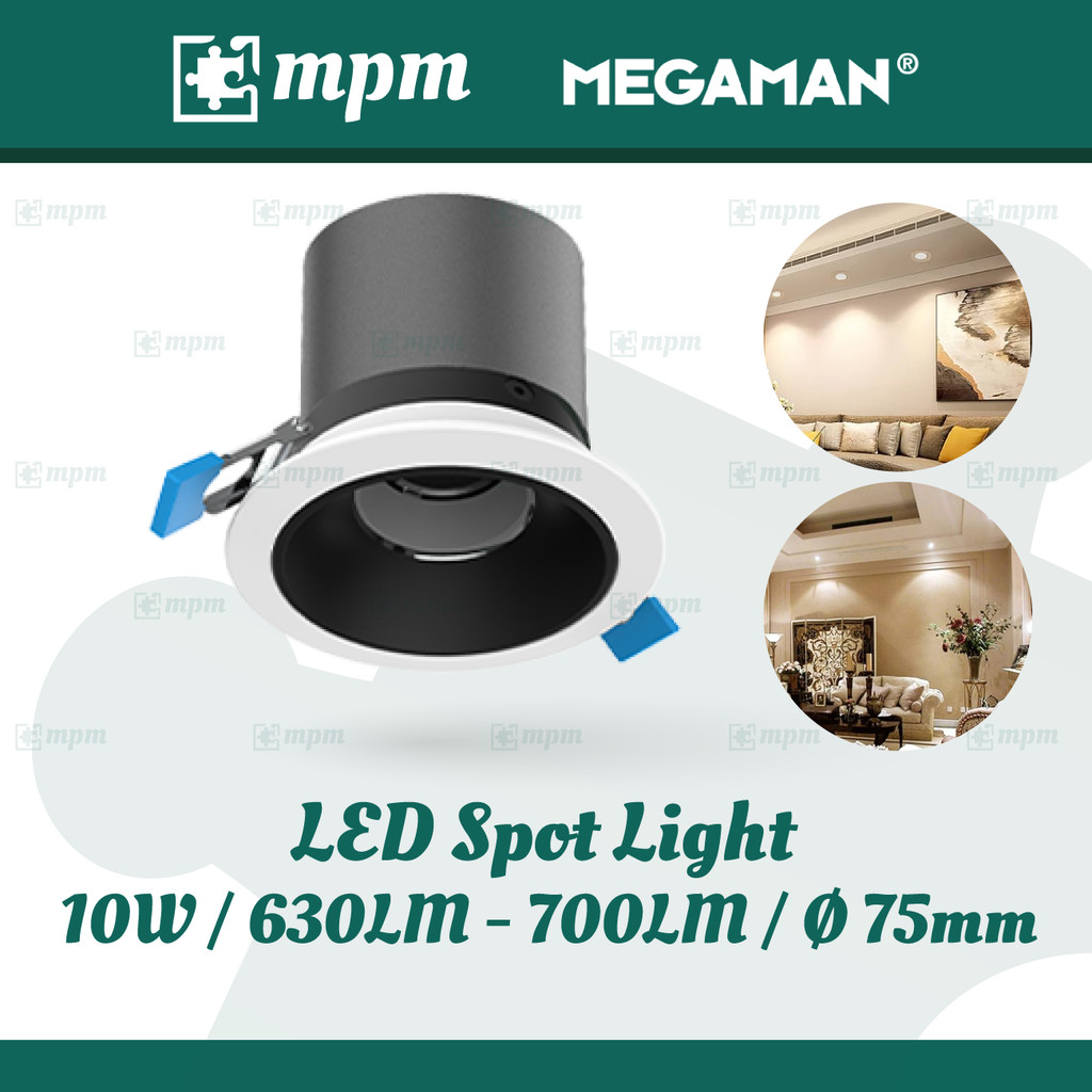 Megaman 10W LED Spot Light - MQTL2085 SIRIM 3000K/4000K/6500K Recessed ...