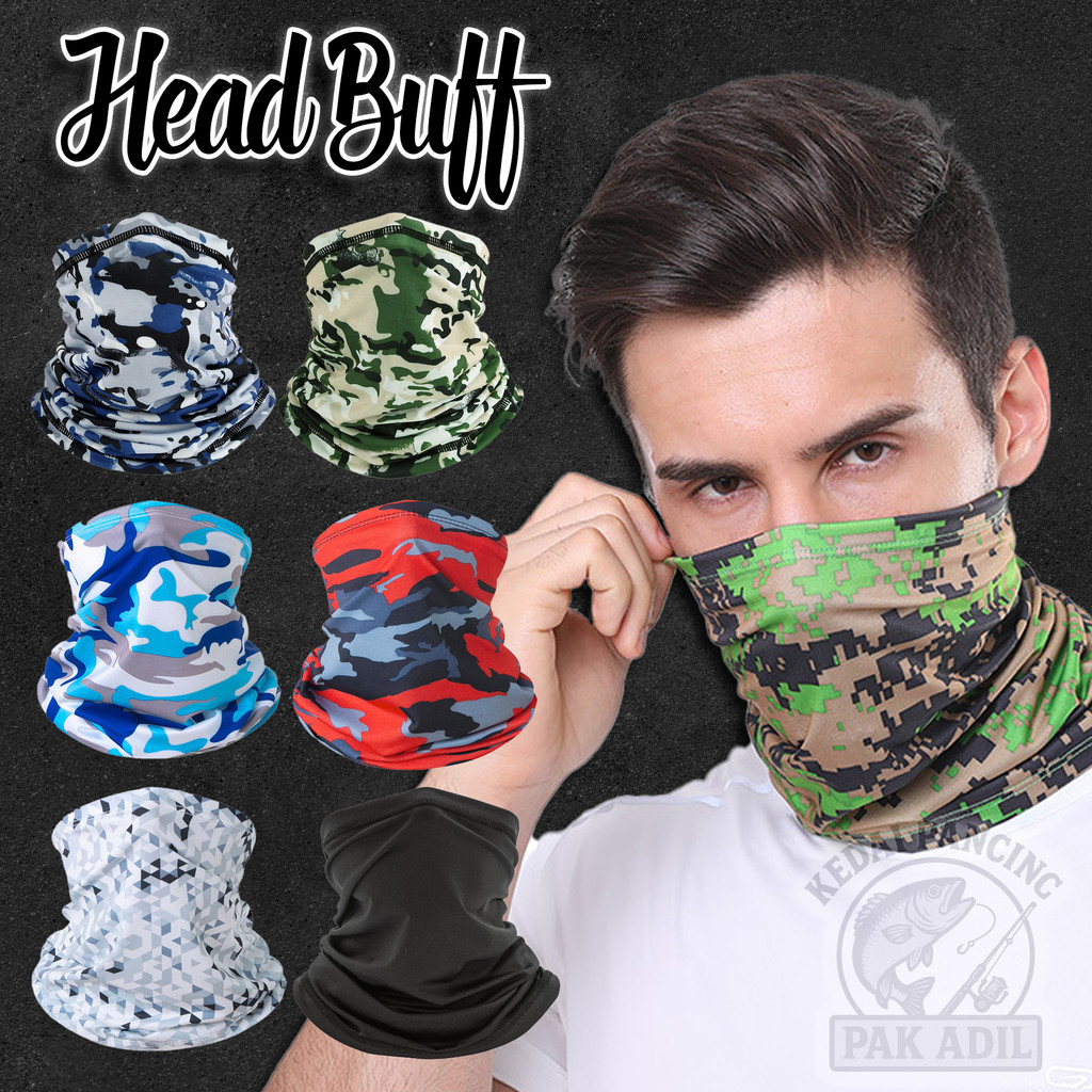 Head Buff Anti Dust UV protect Fishing Ice Silk Bandanan Head Scarf ...