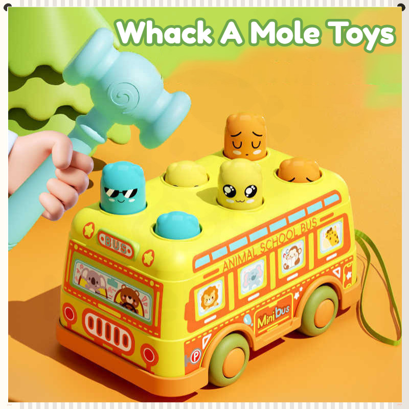 Whack-a-Mole Toys Bus Pop It Push Games Fidget Toys Hamster Hammer Toys ...