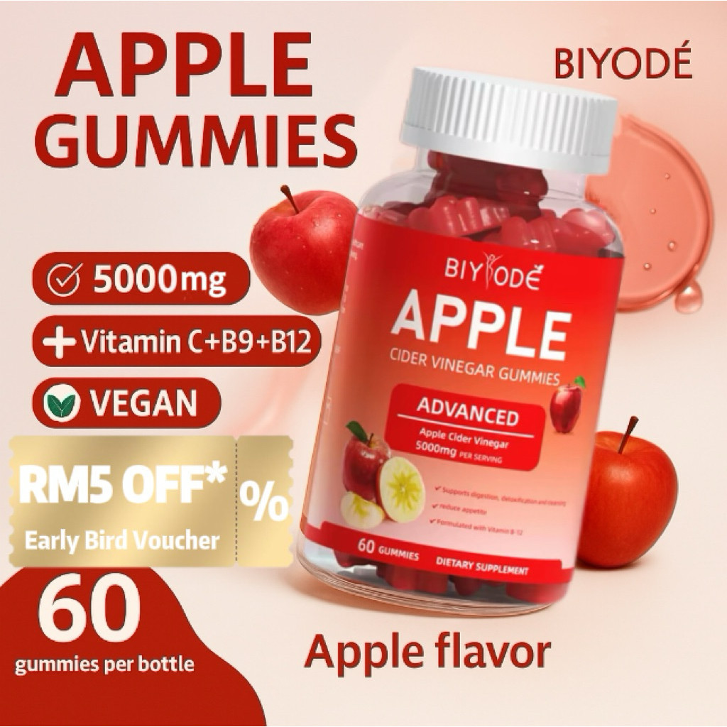 【COD】BIYODE APPLE Cider Vinegar Gummies | 5000mg ACV. | Detox, Weight ...