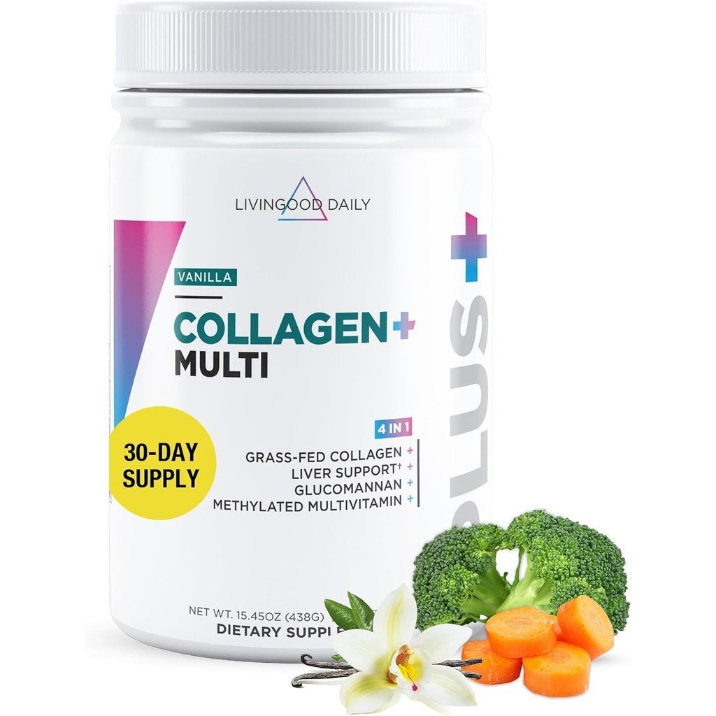 Livingood Daily Collagen Powder for Women and Men, Vanilla, Grass Fed ...