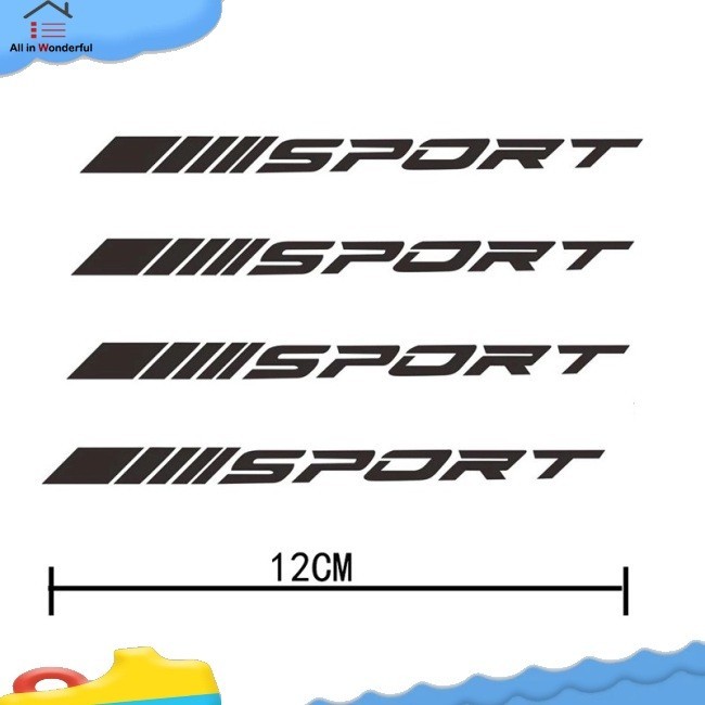 WONDER 4 Pcs/set Wheels Rims Stickers Reflective Sport English Racing ...