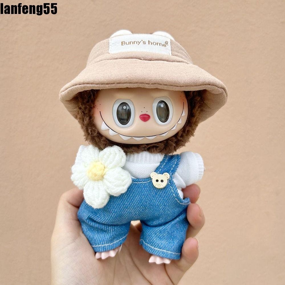 LANFENG 17cm Labu Doll Clothes, Suspender Pants Doll Decoration Labubu ...