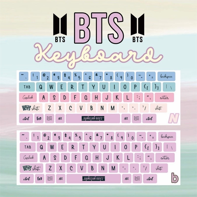Replacement Keyboard Sticker - BTS Keyboard Sticker 3 - Basic Keyboard ...