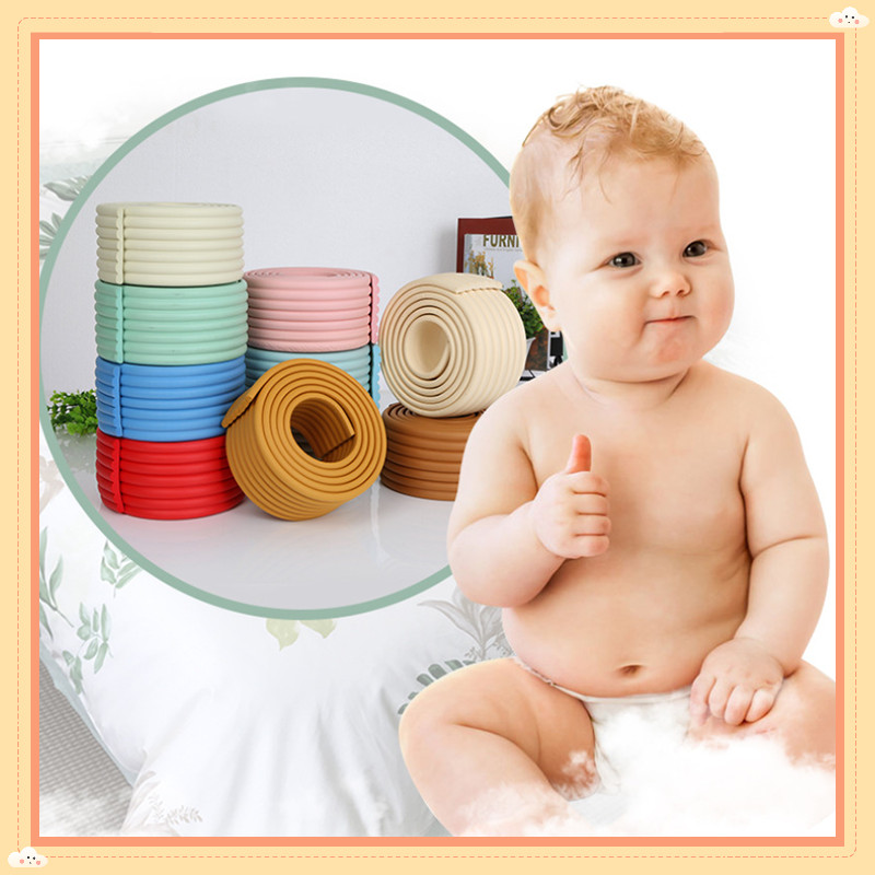 2M Baby Safety Bumper Strip Edge Protector Anti-Collision Soft Rubber W-Shape Edge Guard Strip ...