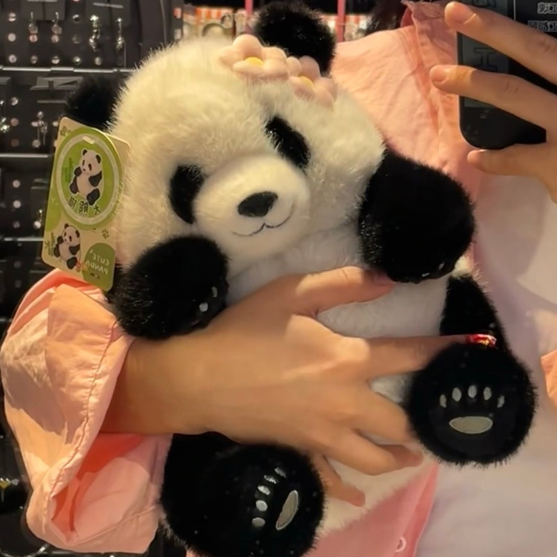 Cute Panda Teddy Bear Huahua Flower Panda Plush Doll Soft Simulation ...