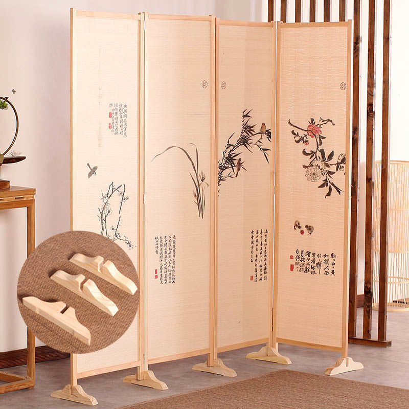 Chinese Style Screen Foldable Mobile Partition Living Room Bedroom ...