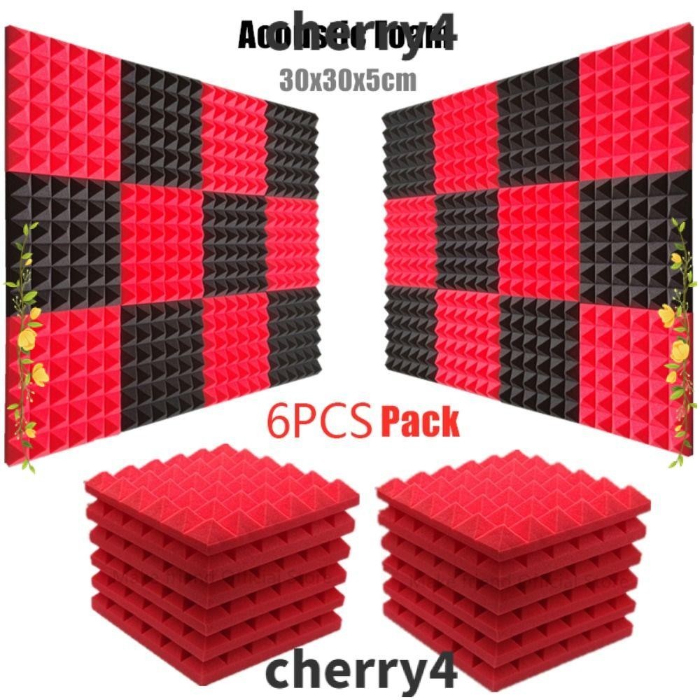 CHERRY 6PCS Acoustic Wall Panels, Wedge Insulation Soundproofing Foam ...