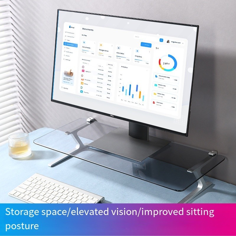 Aluminum Alloy Tempered Glass Display Heightened Table Laptop Stand ...