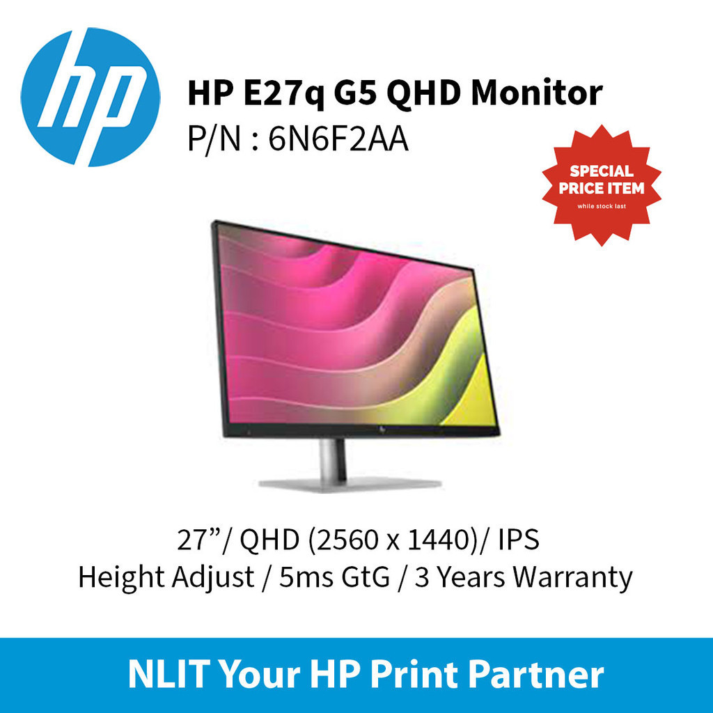 HP E27q G5 QHD Monitor (27") 6N6F2AA | Shopee Malaysia