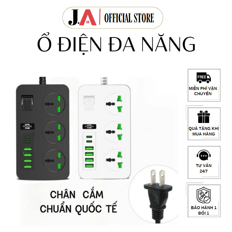 Power Socket Z01, T09 J.A OFFICIAL, 4 Sockets, 8 USB Ports, 2 Type C PD ...