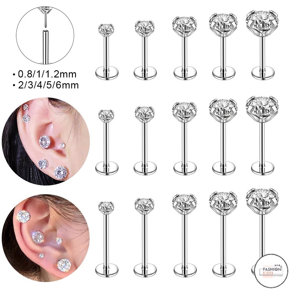 LF 1 PC 0.8/1/1.2mm Stainless Steel Plug In Style Lip Labret Piercing ...
