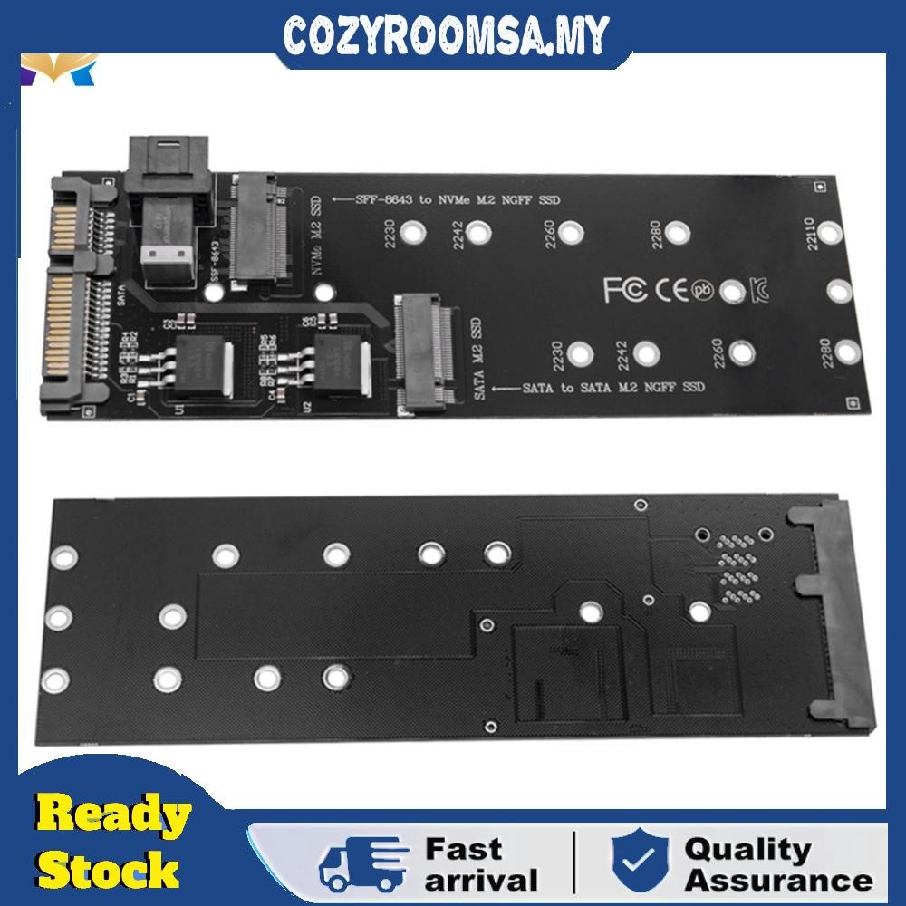 SFF-8643 To M.2 U2 Kit NGFF M-Key To Slimline SAS NVME PCIe SATA SSD Adapter | Shopee Malaysia