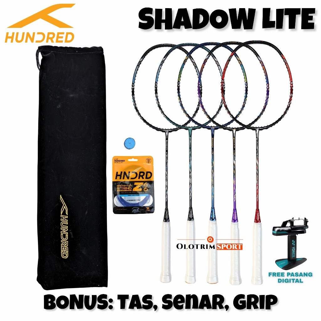 HUNDRED SHADOW LITE 5U 32LBS Original Badminton Racket | Shopee Malaysia