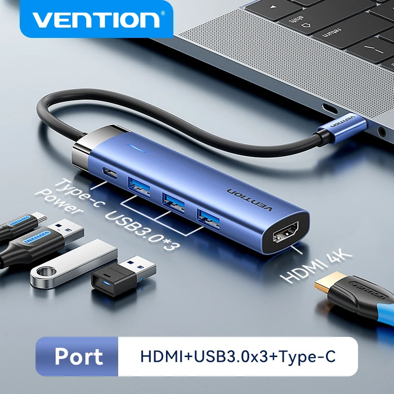 Vention USB C HUB Type-C to HDMI2.0 Adapter 4K30Hz USB 3.0 HUB PD100W ...