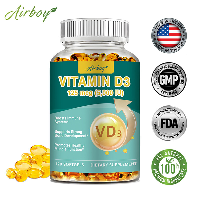 Airboy, Vitamin D3, 125 mcg (5,000 IU), Supports the immune system ...
