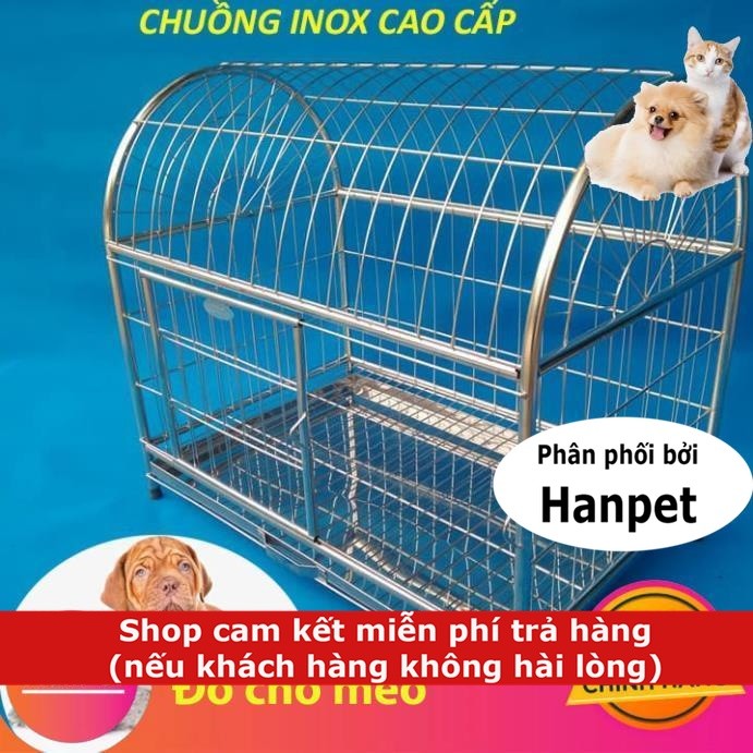 Stainless steel dog and cat cage with dome and square roof Genuine ...