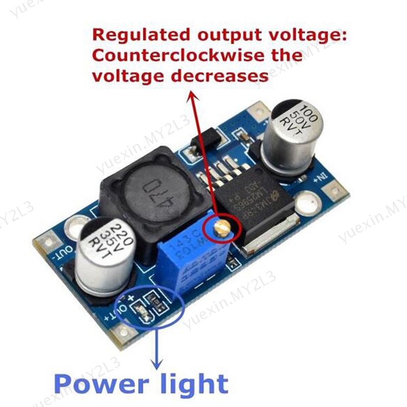 DC-DC Step-down Power Supply Module 3A Adjustable Voltage Regulator 24V ...