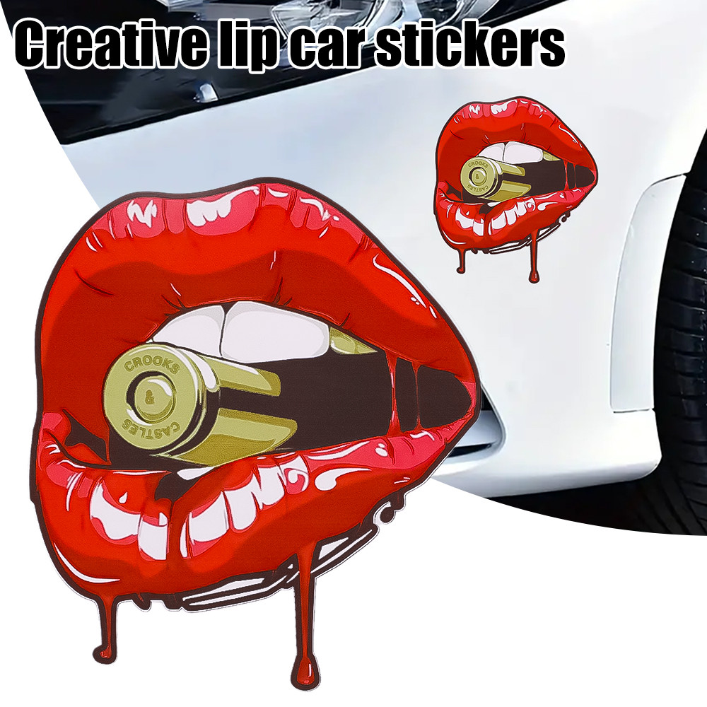 Fashion Red Lip Car Stickers - Auto Motorcycle Decals - Removable ...