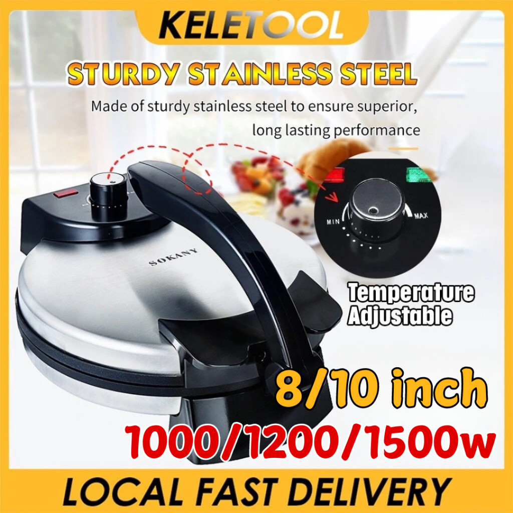 KELETOOL 8 to 10 Inch Roti Tawa Chapati 1500w Electric Non-stick Pan ...