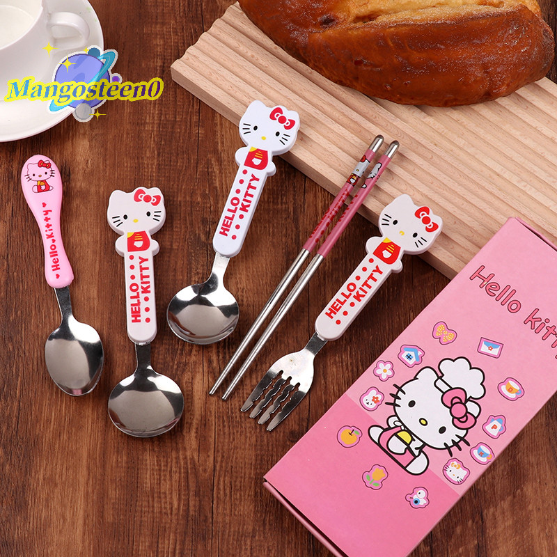 [Mangosteen0] Kawaii Hello Kitty Chops Spoon Fork Sanrio KT Cat ...