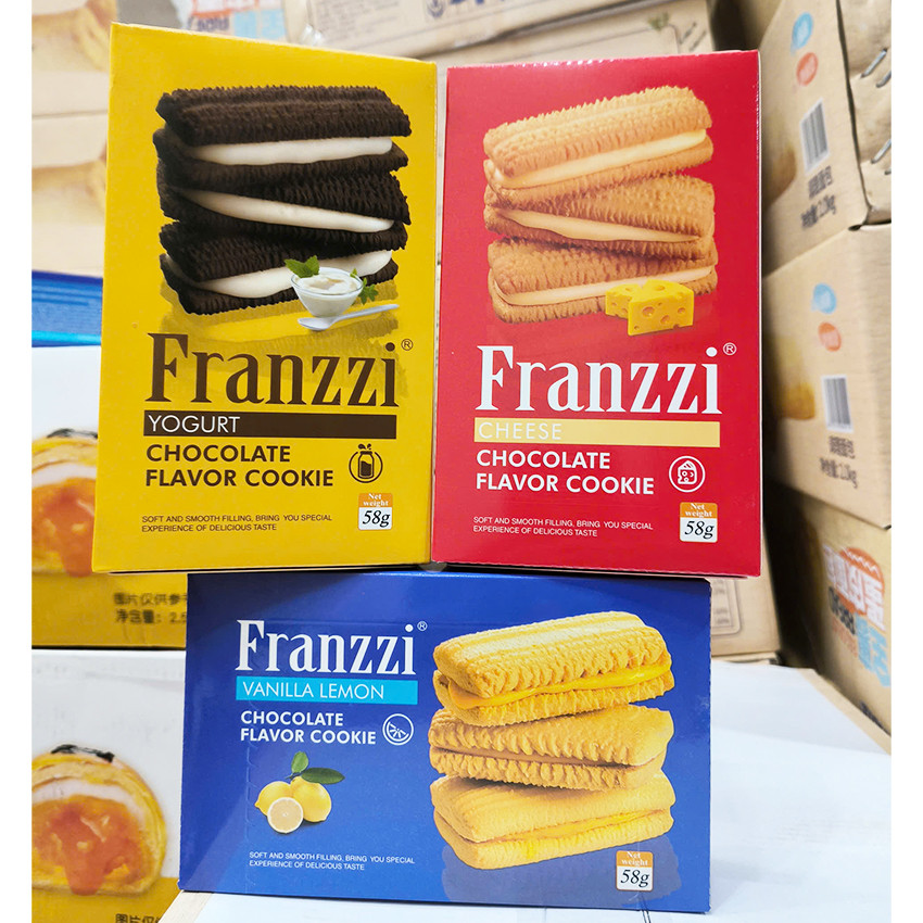 Franzzi Ice Cream Cookies Small Box 58g Yogurt, Lemon, Cheese Flavor ...