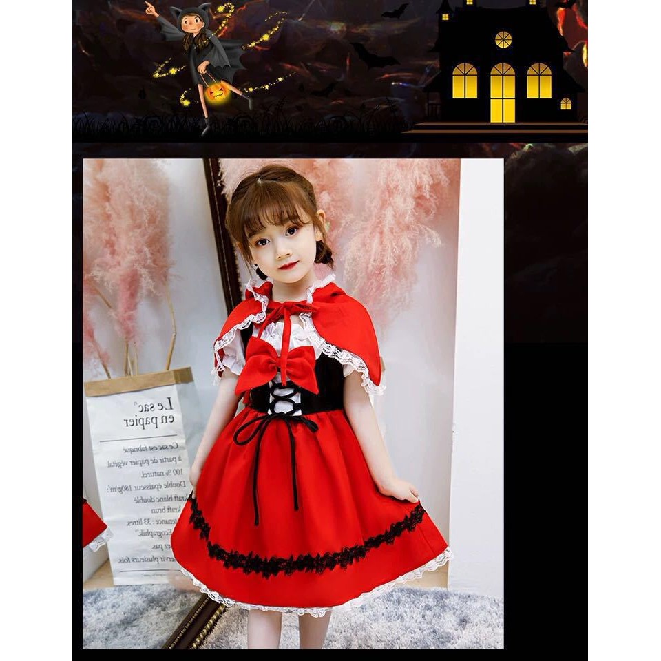 New Halloween Girls' Little Red Riding Hood Set Cosplay Role Play ...