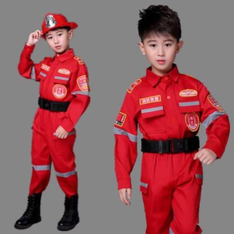 Children Firefighter Costume Halloween cosplay Firefighter Costume ...
