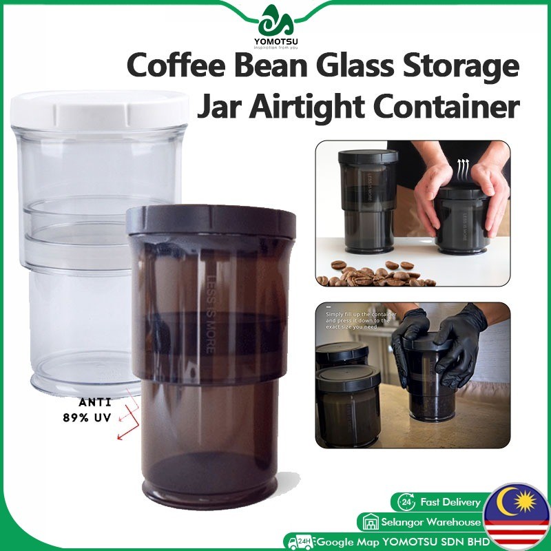 Coffee Beans Vacuum Sealed Tanks Kitchen Food Storage Clear Glass ...