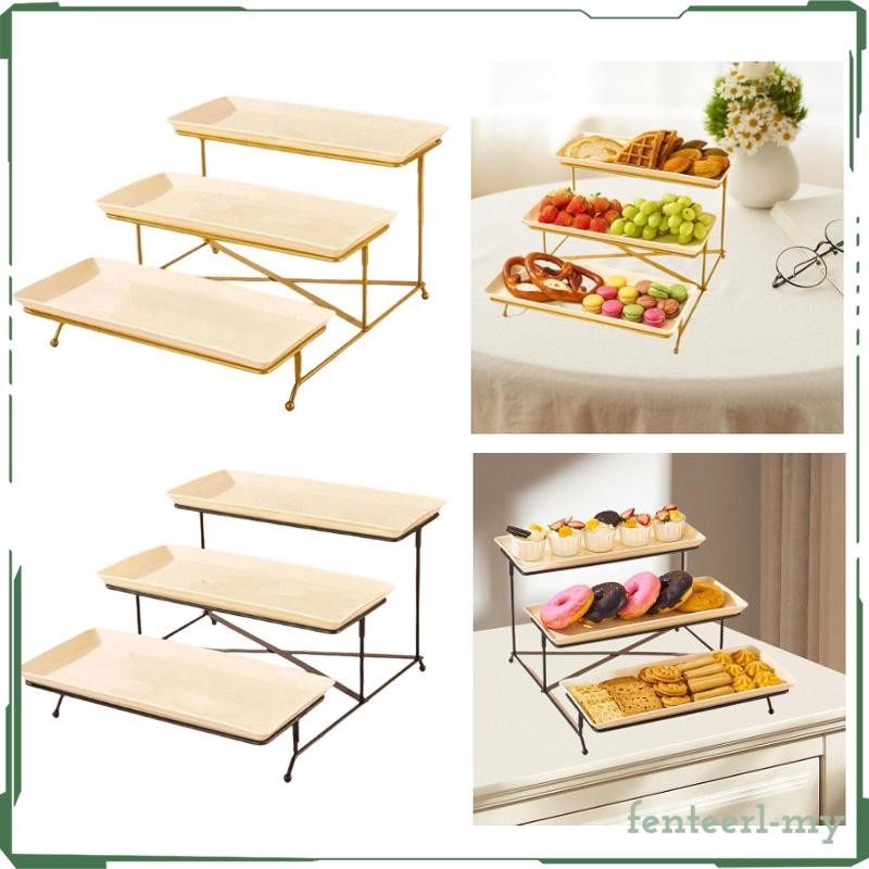 [Fenteer1efMY] 3 Tier Serving Tray Stand, Cupcake Tier Stand,Serving ...