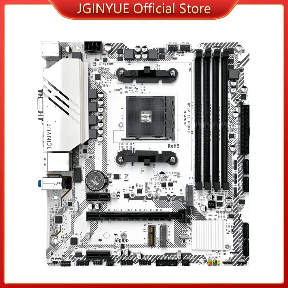 JGINYUE B450 ARGB AM4 Motherboard supports AMD Ryzen R3 R5 R7 1/2/3/4/5th CPU processors DDR4 ...