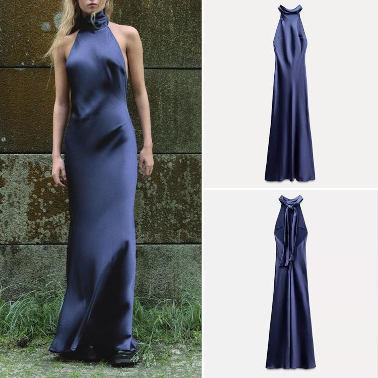 ZA 2024 Autumn New Products Women's Clothes Halter Back Ribbon Halter ...