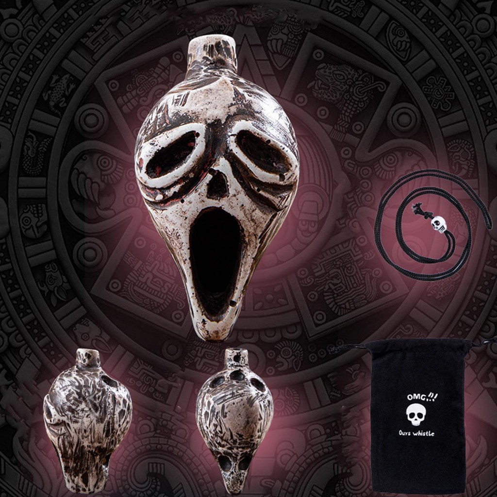 Aztec Death Whistle Skull Retro Aztec Death Halloween Loudest Whistle ...