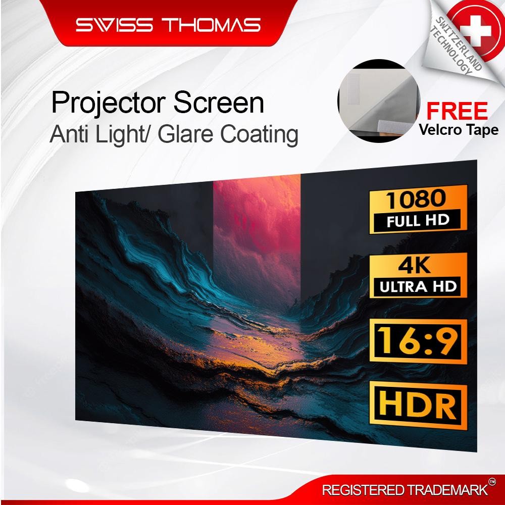 Swiss Thomas Kain Projektor Skrin Anti Glare Anti Light Projector ...