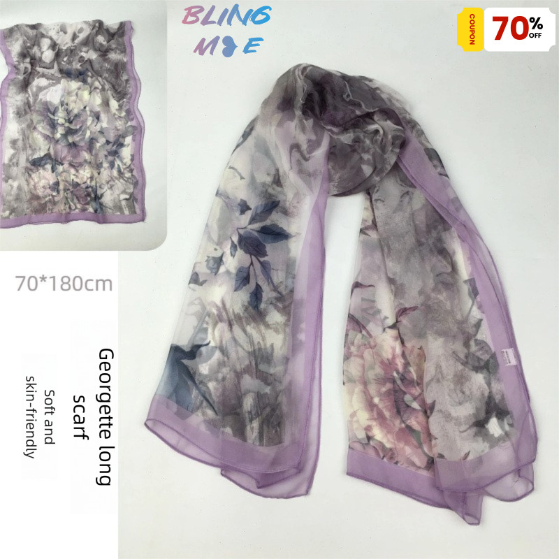 Selendang Tudung Chiffon Scarf Square Scarf 70 * 180 Long Strip Women ...