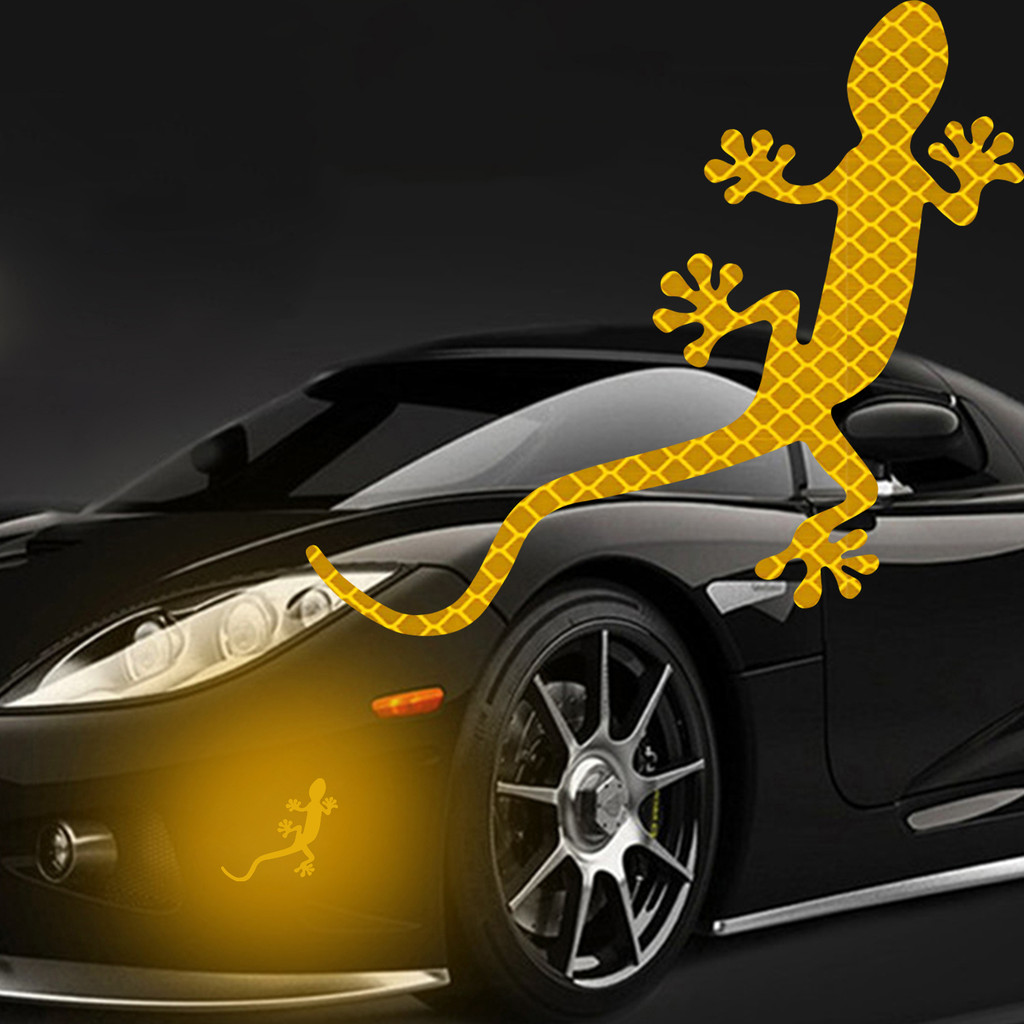 Handsome Gecko Pattern Car Sticker 3m Warning Reflective Sticker ...