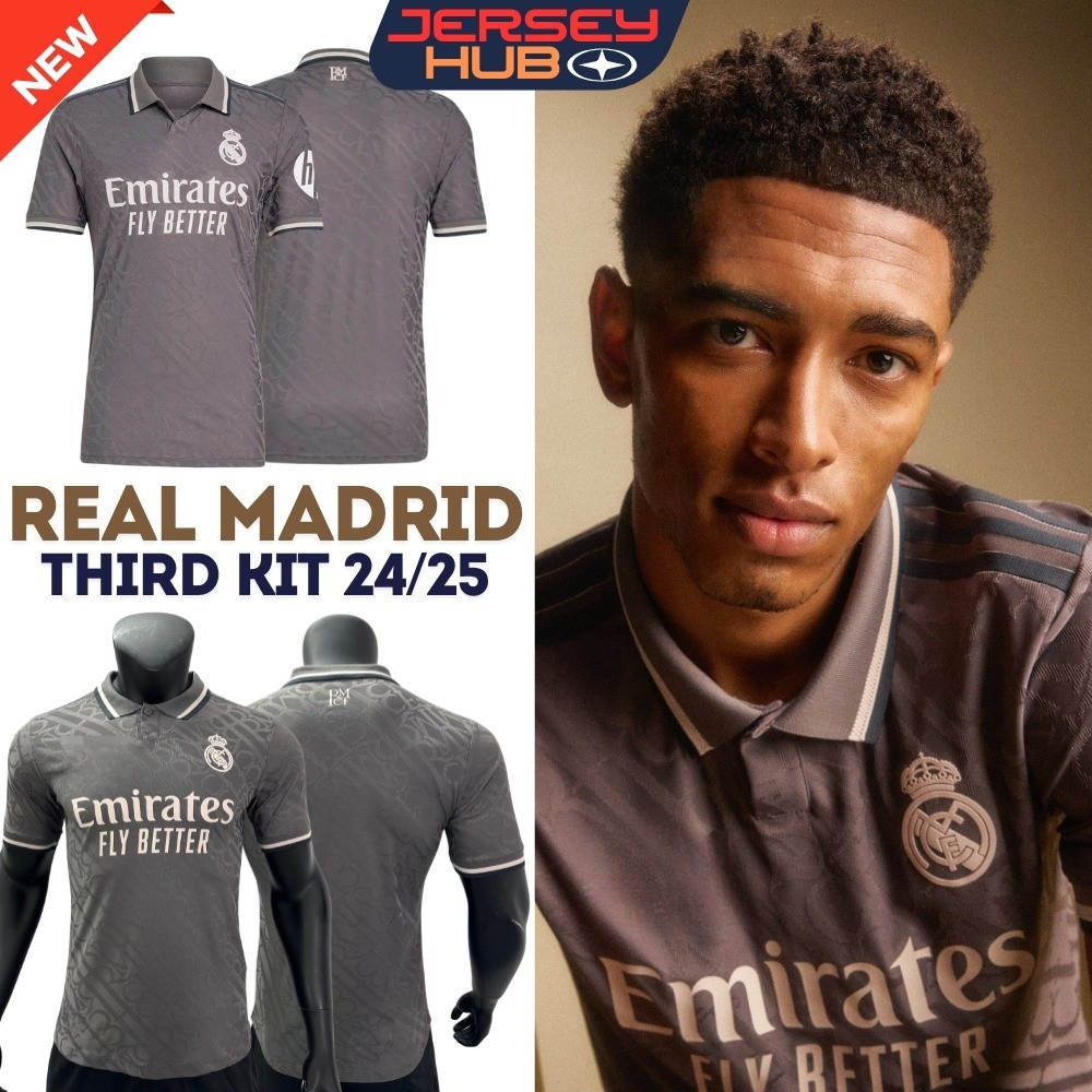 Real Madrid 3rd Kit Jersey 24-25 Players & Fans Issue 1:1 Official Away Home EPL NEW Real Madrid ...