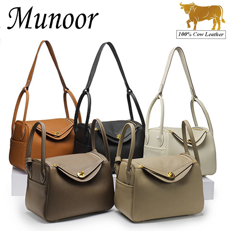Munoor 100% Genuine Cow Leather Bag Women High Quality Fashion Handbag ...