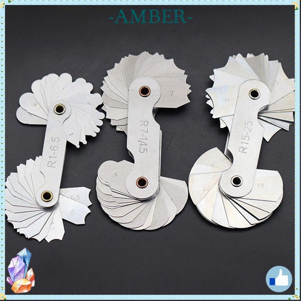 AMBER1 16pcs/set Screw Pitch Arc Measuring Tool Radius Fillet Gauge ...