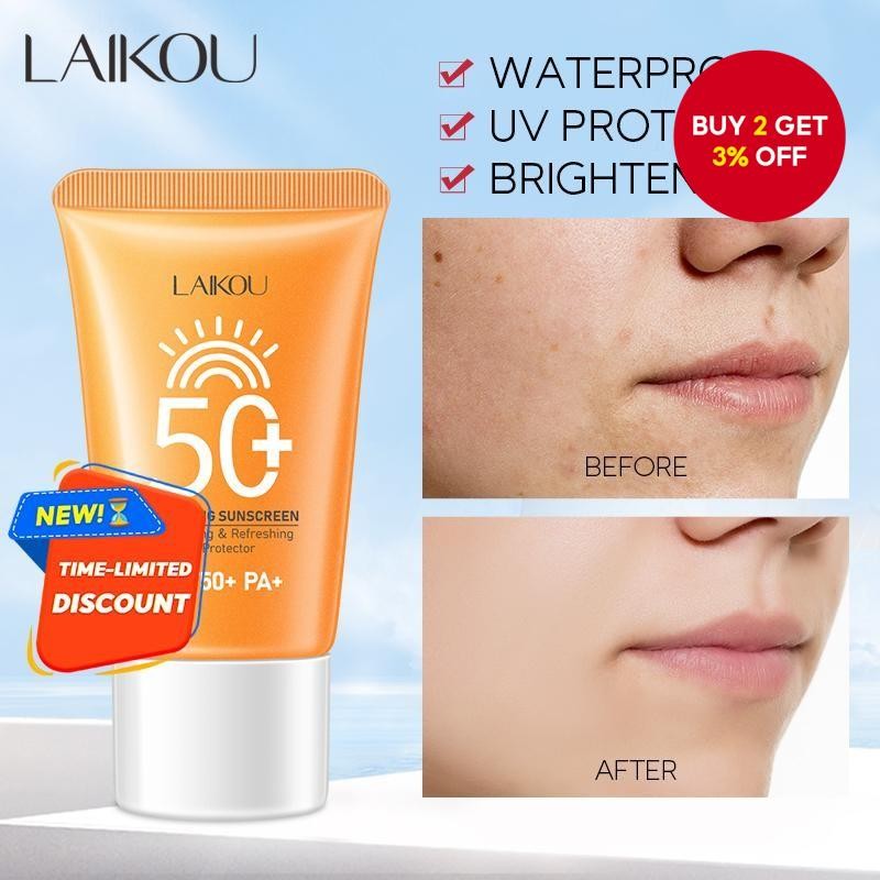 LAIKOU Whitening Sunscreen UV Protector Cream Brightening Facial ...