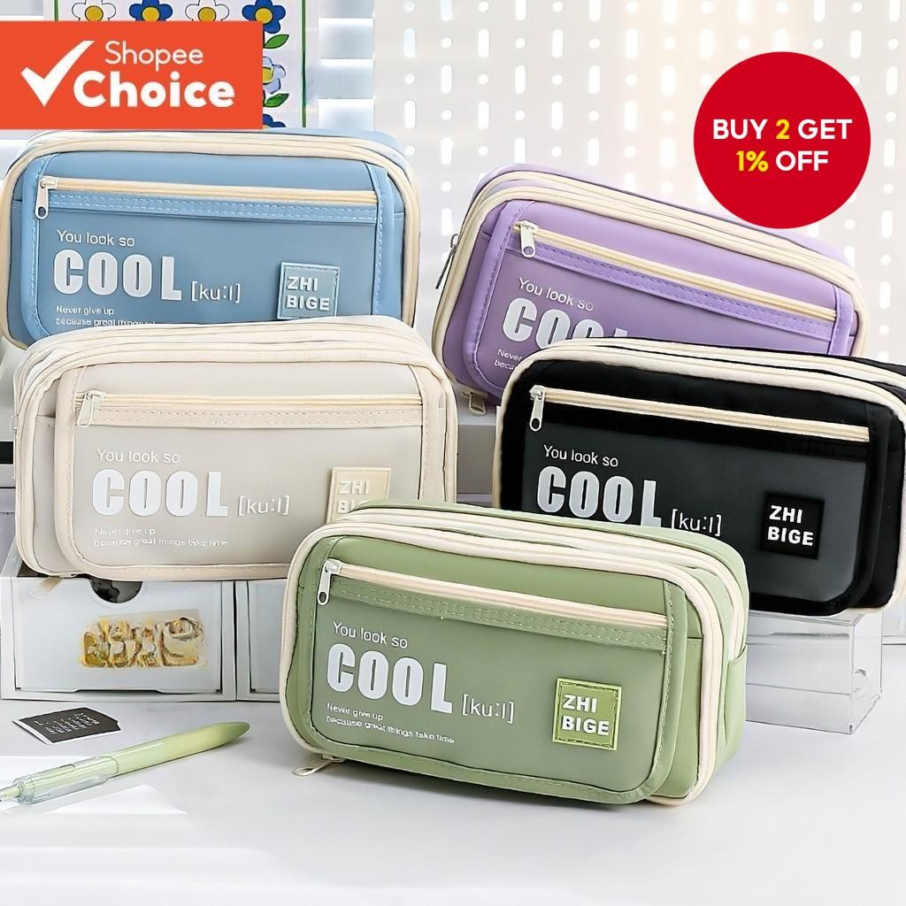 Trendy Multi-Color Pencil Case - Lightweight & Functional PVC and ...