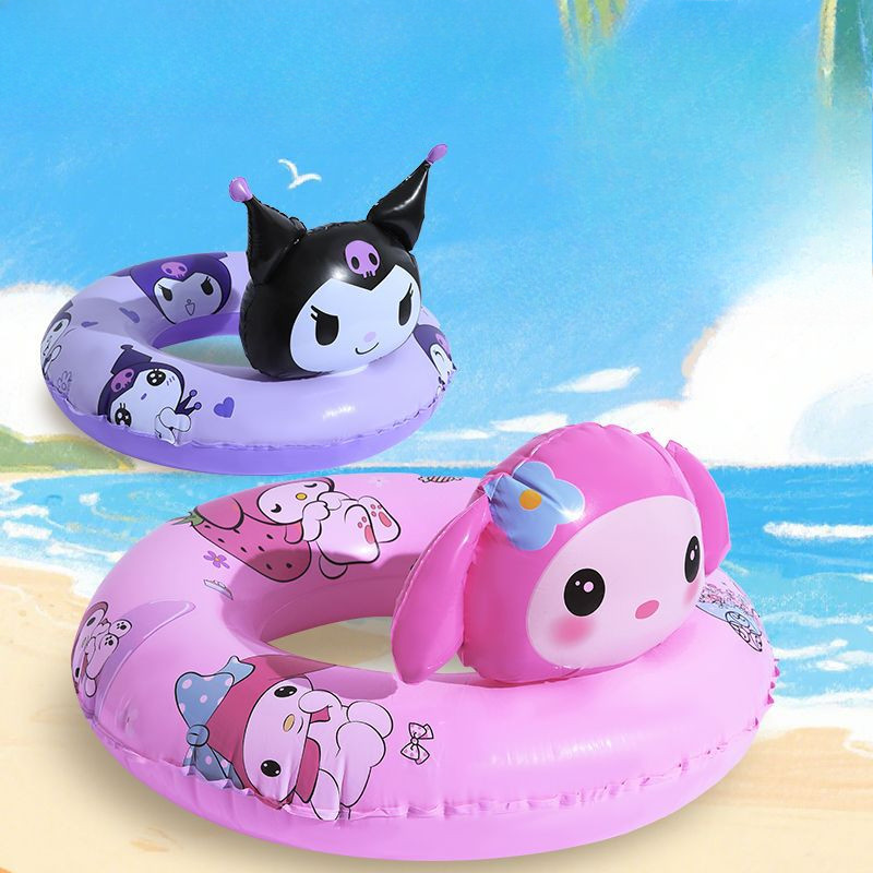 Cute 3D KT Kuromi Inflatable Pool Float Children Swimming Ring Summer ...