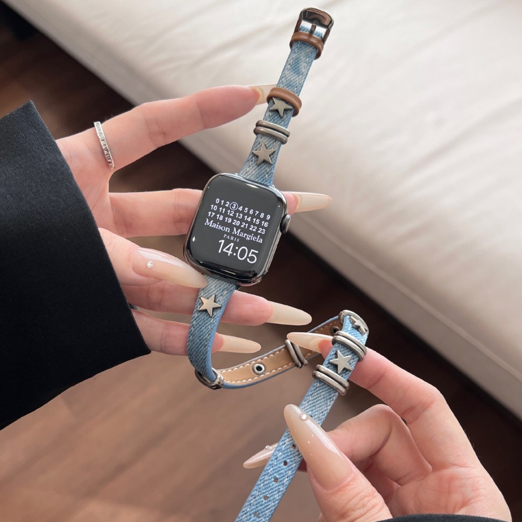 【Black Friday Sale】Tie-Dye Washed Denim Five-Pointed Star Strap ...