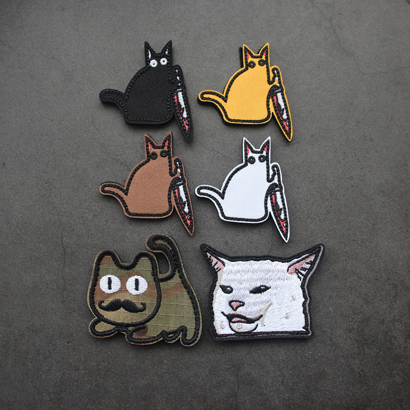 【Customized 】 Cat Meme Beard Cat Warlock Seal 3D Velcro Patch /Badges ...