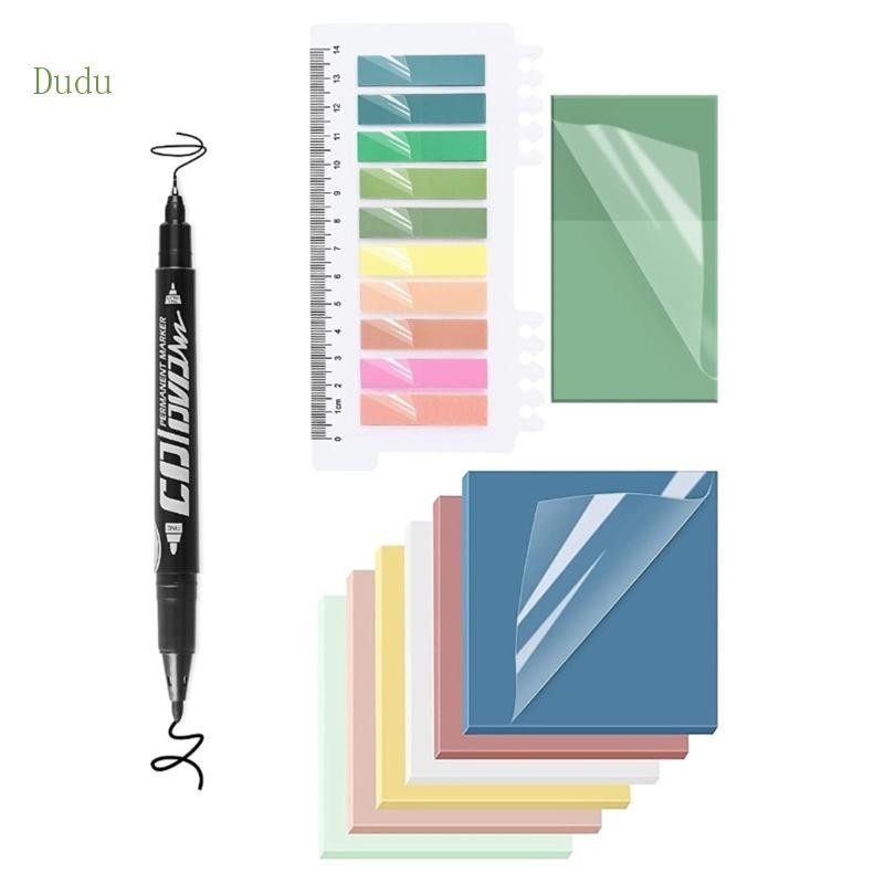 Dudu 550Sheets Clear Sticky Notes Colored Index Tabs Page Marker and ...