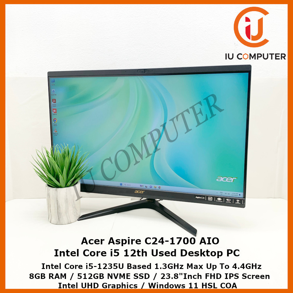 ACER ASPIRE C24-1700 ALL IN ONE INTEL CORE I5-1235U 8GB RAM 512GB NVME ...