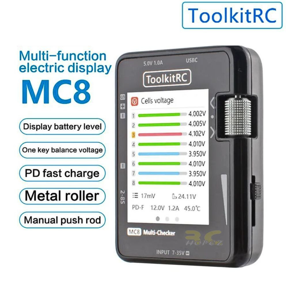ToolkitRC MC8 Mini Size Cell checker 32 Bit Battery Multi-Checker PWM ...